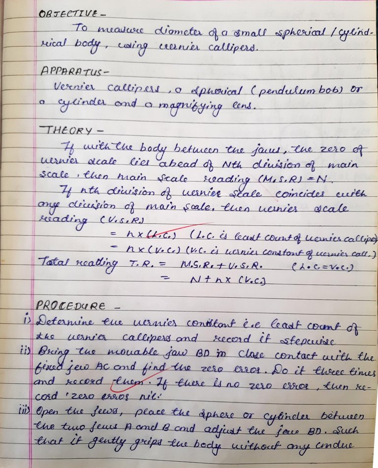 11 Physics Practical Notebook – CHEMIGOD