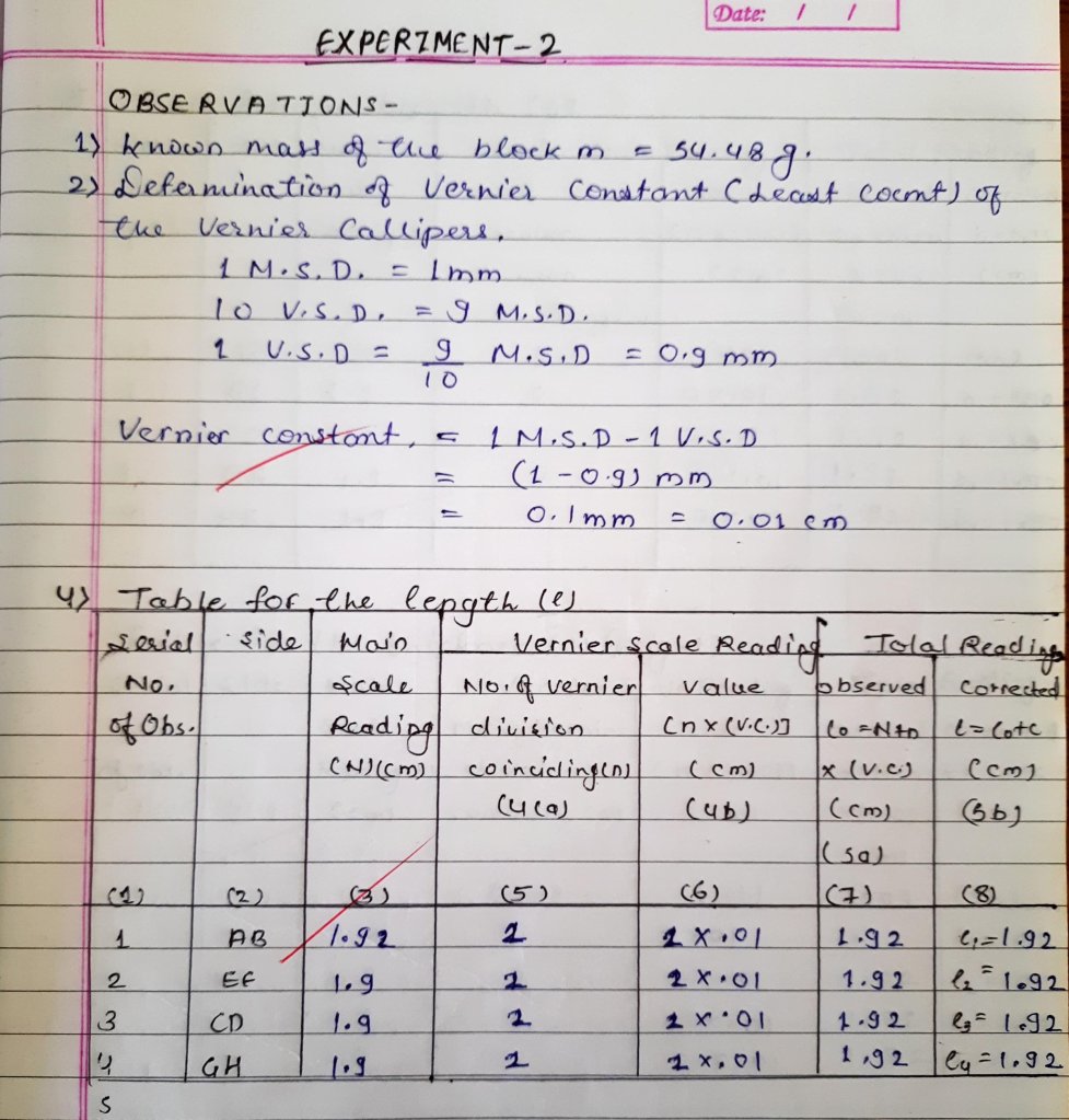 11 Physics Practical Notebook – CHEMIGOD